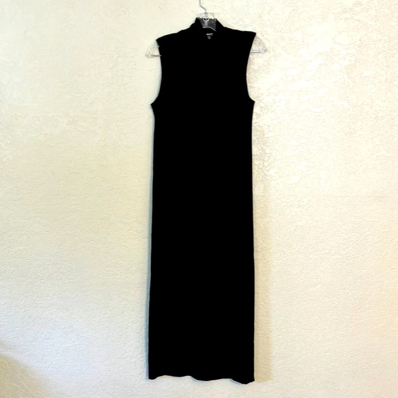 Dkny | Dresses | Vintage Designer Long Black Sleeveless Mock Turtleneck ...
